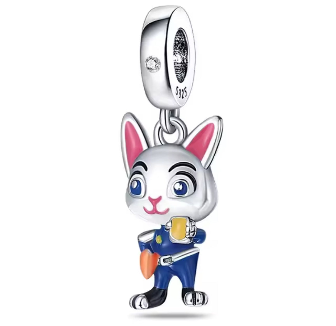 Charm Judy Hopps Coneja de Zootopia de de plata s925