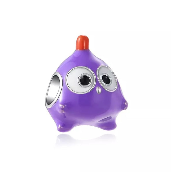 Charm pollito morado de plata s925
